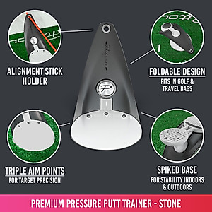 PuttOUT Premium Pressure Putt Trainer - Perfect Your Golf Putting (Stone)