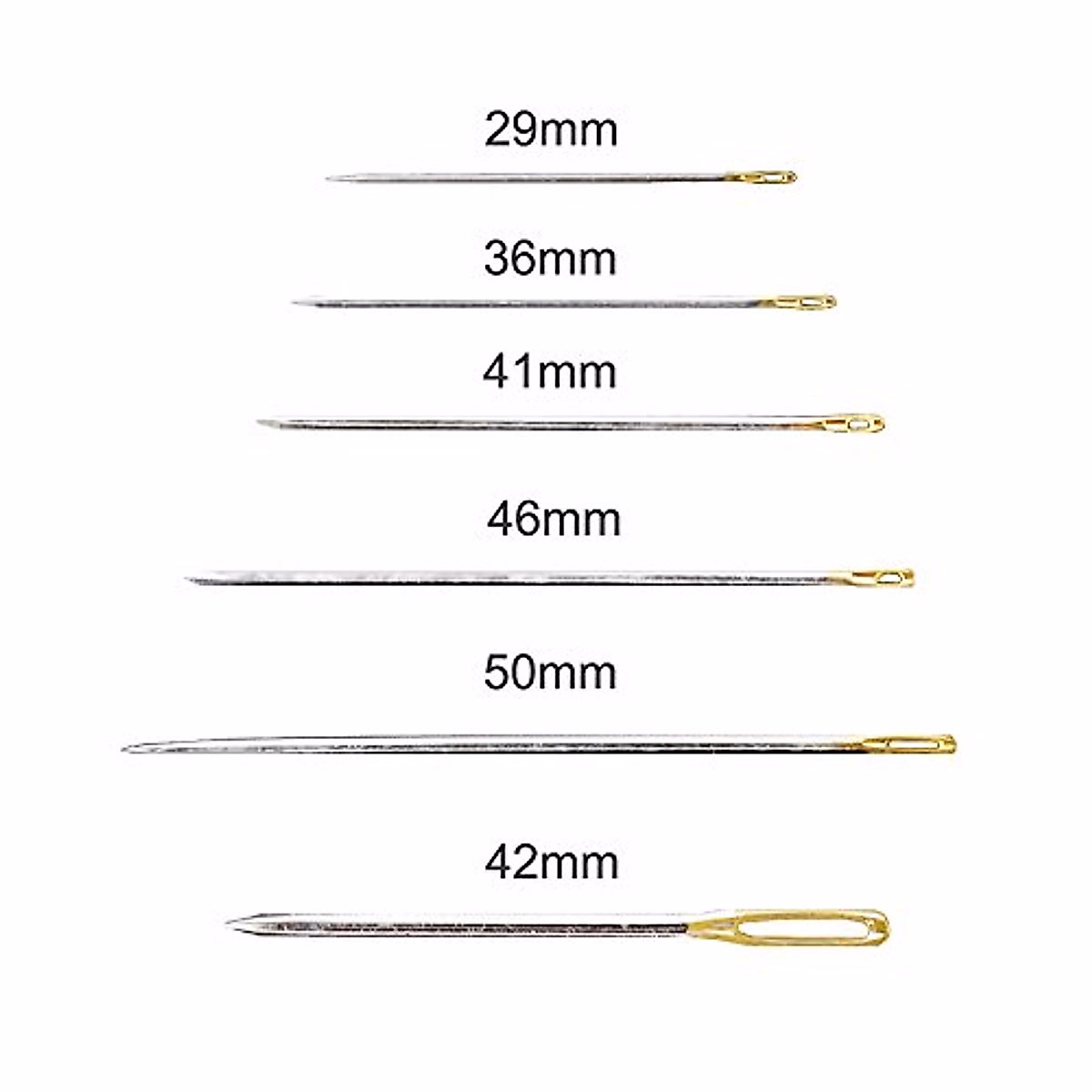 Premium Hand Sewing Needles for Sewing Repair, 30-Count Assorted Embroidery Needles with 2 Threaders, Large Eye Sharp Needle, Handsewing Needles Kit for Ccross Stitch