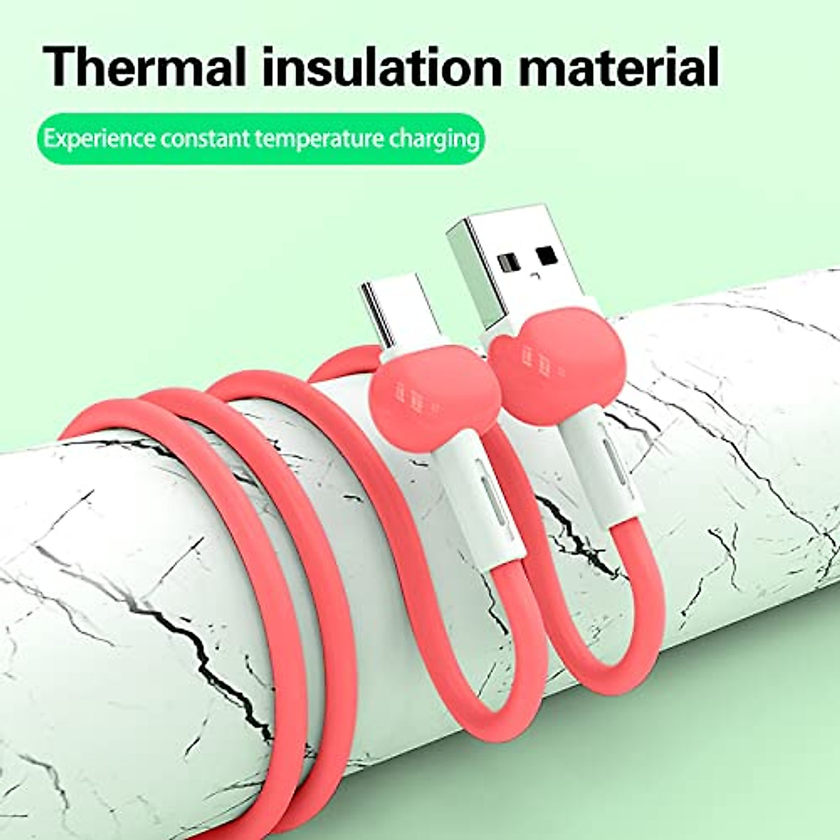 BGNTBUK Cords and Connectors 1m 3A Silicone Data Cable Mobile Phone Color Fast Charging Line Liquid Soft Plastic Flash Charging Cable S9 Charging Cable 10 Ft Fast Charge