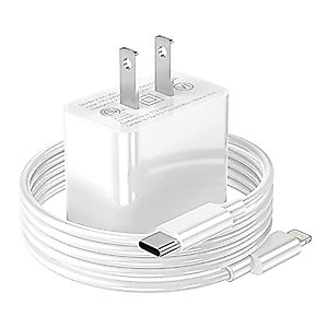 [Apple MFI Certified] iPhone Charger Apple Block USB C Fast Wall Plug with 6ft USB C to Lightning Cable for iPhone13/14/14 plus/12/pro/pro max/11/Air pods pro/iPad air 3/min4 (White, 1 Pack)