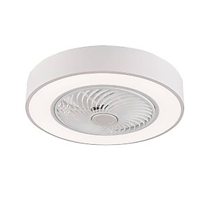 OUKANING Low Profile Ceiling Fan with Lighting, Enclosed Fan, 36 W, Ceiling Lighting, dimmable with Remote Control, 3 Files, Adjustable Wind Speed, Modern Bedroom (22 inches)