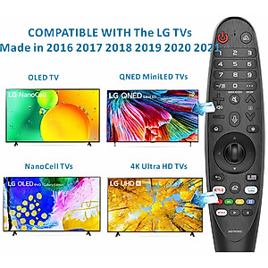 Replacement TV Remote for LG TV, Universal Magic Control with Voice, Pointer & Mouse for WebOS Smart TVs, Compatible with MR21GA MR20GA MR19BA MR18BA AKB75855501