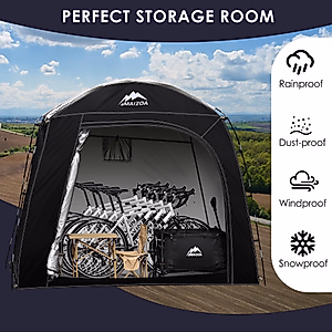 MAIZOA Bike Storage Shed Tent, 98*59*79 Inches Outdoor Portable Storage Tent, Made of 210D Oxford Cloth PU4000mm Waterproof Fabric, Suitable For Storing Bicycles, Motorbikes, Garden Tools, Lawn Mower