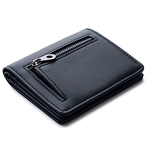 Alldaily Small RFID Wallet for Women Slim Compact Bifold Pocket Ladies Travel Mini Purse (Black)