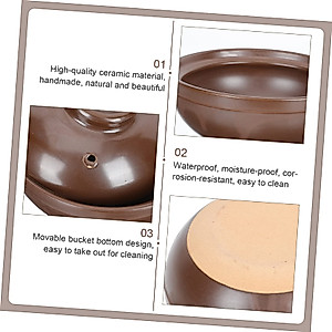 HEMOTON 2pcs Bibimbap Pot Casserole with Handle China Hutch Milk Pan Bread Pan Ceramic Steam Pot Japanese Soup Cooking Pot Korean Rice Cooker Non- Stick Ceramics Hot Pot Pottery