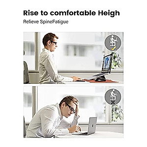 Soqool Laptop Stand for Desk, Compatible with 14inch MacBook Air Leather Stand Sleeve, Portable Laptop Stand Compatible with 13/13.3/14 Inch MacBook Pro/MacBook Air Foldable Laptop Stand Cover Sleeve