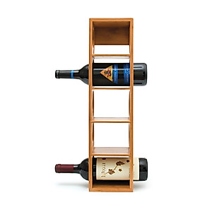 Lipper International 8305 Bamboo Wood Stackable 5-Bottle Wine Rack, 20-3/4" x 5-3/8" x 4-3/4"