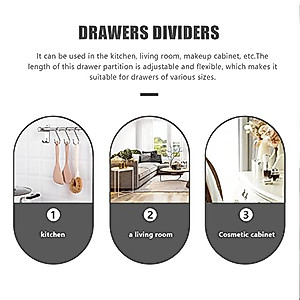 Sudemota 8 PCS Adjustable Drawer Dividers DIY Cabinet Partition Divider for Clutter Kitchen Cutlery Organizer Separator
