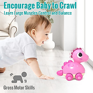 HOLA Baby Toys for 12-18 Months Baby Crawling Toys Touch & Go Musical Light for Baby Girl Toys - Infant Toys Gifts Toys for 1 to 2 3 Year Old Girl, Musical Toy for Age 1 2, 12 to 18 Months, Pink