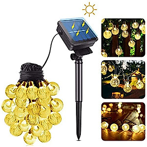 ECOWHO Solar String Lights Outdoor with 8 Modes and Memory Function, 25ft 40 LED Waterproof Solar Patio Globe String Lights for Garden Patio Wedding Party Holiday (Warm White )