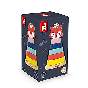 Janod Baby Forest Fox Wood Stacker - Ages 1+ - J08014