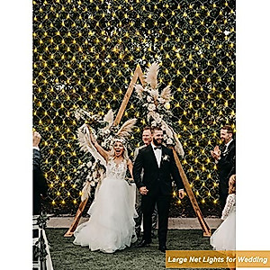 ZAIYW Multiple Color Options 660 LED Large Net Lights Outdoor Mesh Lights 20ft x 13ft Clear Wire Fairy Net Lights Warm White & Multicolor Bush Net Lights for Garden Wedding Backdrop Party Wall Decor