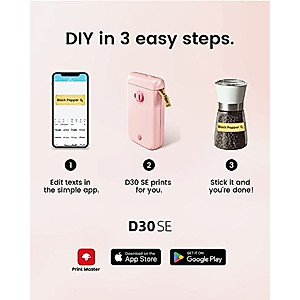Label Maker Machine with Tape - D30 SE (Piggy), Portable Mini Bluetooth Label Printer, Easy & Quick Edit, Multiple Templates in Phone App - Same Function, Cute Look, Made for Home & Office, +80 labels