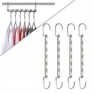 Magicool Hanger Magicool 12 Pack Metal Magic Cascading Hanger Space Saving Hangers Closet Organizers Suit for Shirt Pant Bra Clothes Hangers Space Saving