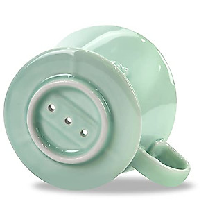 LHUKSGF Pour Over Ceramic - Coffee Dripper Ceramic Coffee Maker with 3 Holes Flat Bottom, Porcelain Slow Filter Cone for Travel, Camping, Office, Home, Coffee Maker Brew…