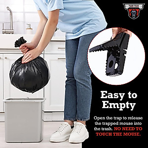 TwinTech Jaws Mouse Traps - Reusable, Sanitary, Easy-to-Use Trap for Mice and Small Rodents in Home, Kitchen, Garage, and Office Use - 4"x1.9"x2.3" - 6 Pack