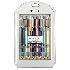 TUL Limited Edition Metallic Brights Retractable Gel Pens Medium Point 0.8 mm Assorted Barrel Colors