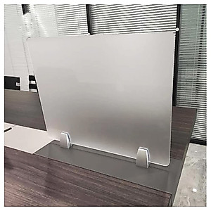 tonchean 4PCS Desk Dividers Office Partitions, Privacy Desk Panel Protective Sneeze Guard, Frosted Acrylic Plexiglass Shield with Clamps for Offices Schools Call Centers - 23.6”L X15.8”W