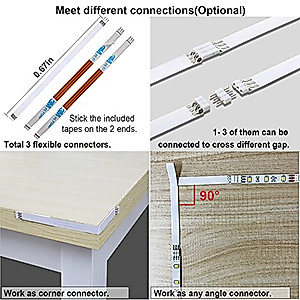 WOBANE Under Cabinet Lighting Kit,Flexible LED Strip Lights Bar,Under Counter Lights for Kitchen,Cupboard,Desk,Monitor Back,Shelf,6.6 Feet Tape Light Set,ETL Listed,120 LEDs,1100lm,2700K WarmWhite