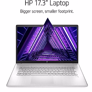 HP 17" HD+ Touchscreen Laptop, AMD Ryzen 3 5300U Processor,16GB RAM, 1TB PCIe SSD, Wi-Fi 6, Backlit Keyboard, Fingerprint Reader, HDMI, Webcam, Bluetooth, Windows 11, Natural Silver
