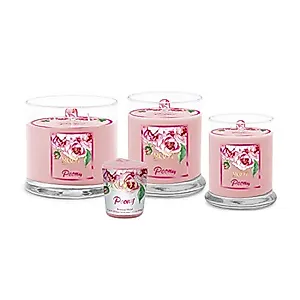 Root Candles Scented Candles La Fleur Collection Beeswax Blend Handcrafted 3-Wick Candle, 14-Ounce, Peony