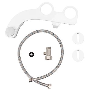Bidet Attachment with Dual Nozzles, Non-Electric Self Cleaning Water Sprayer 7/8 Copper Tee Water Bidet for Toilet