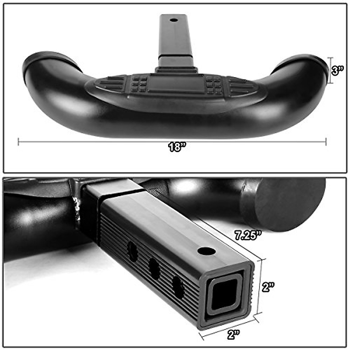 DNAMotoring HITST-BK Class Ii/Iii Hitch Step Bar,Black