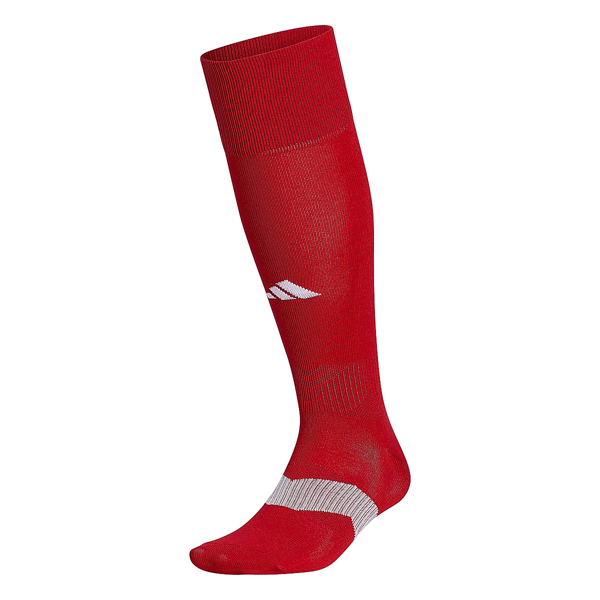 adidas Metro Soccer (1 Pair) Long Over The Calf Team Sports Socks, Power Red/Clear Grey/White/6, Medium
