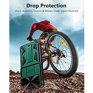 FNTCASE for Google Pixel 8-Pro Case: Military Grade Drop Proof Protective Rugged Pixel 8pro Cell Phone Cover with Kickstand & Slide | Shockproof Matte Heavy Duty Protection Tough Cases 6.7''- Green