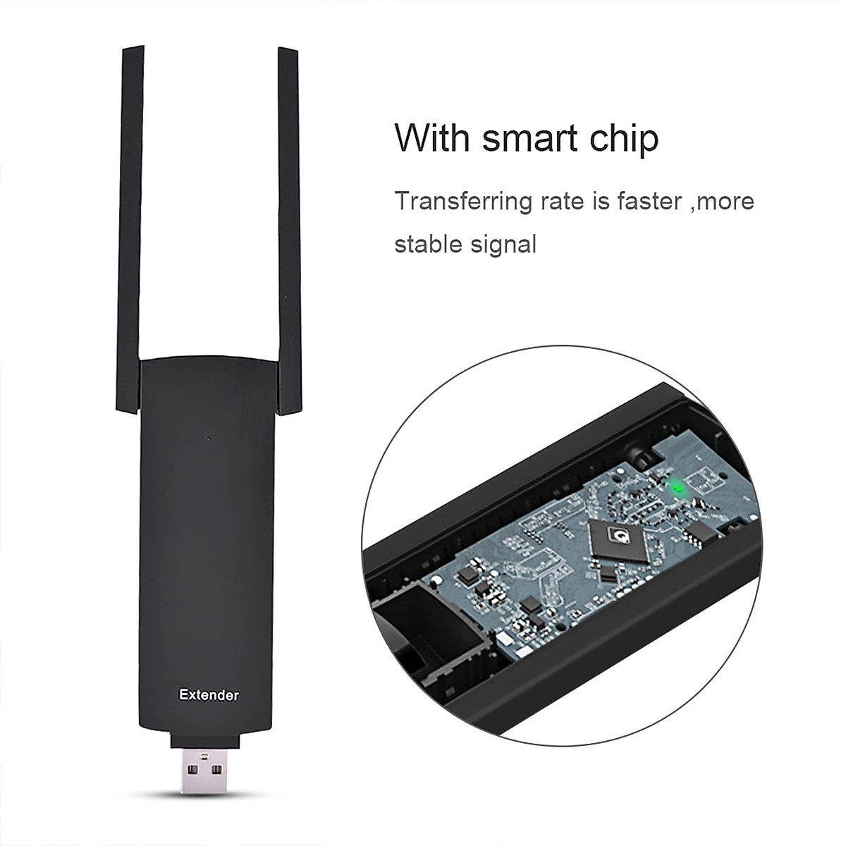 WiFi Extender, 300Mbps USB WiFi Network Signal Range Extender Wireless Internet Booster Dual Antenna Wireless Router Repeater AP Amplifier