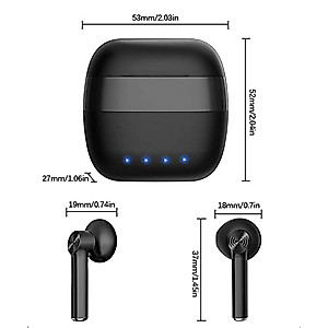 XUnion M35 Bluetooth 5.1 Earphones with Charging Box Wireless Headphone Stereo Sports Earbuds Headsets NG7, Black Ng7