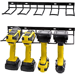 WellMall Power Tool Organizer Holder - Wall Mount Style for Power Tool Drill as Heavy Duty Tool Shelf & Tool Rack with Compact Design, Great as Tool Utility Shelves (2 Pack)