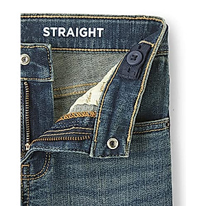 The Children's Place boys Stretch Straight Leg Jeans, Aged Indigo Single, 14 Slim US