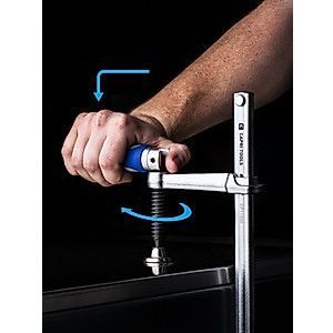 Capri Tools CP11000 8-Inch All Steel Bar Clamp with Foldable Ergonomic Handle, 4-Inch Throat Depth, 922 lb Clamping Force