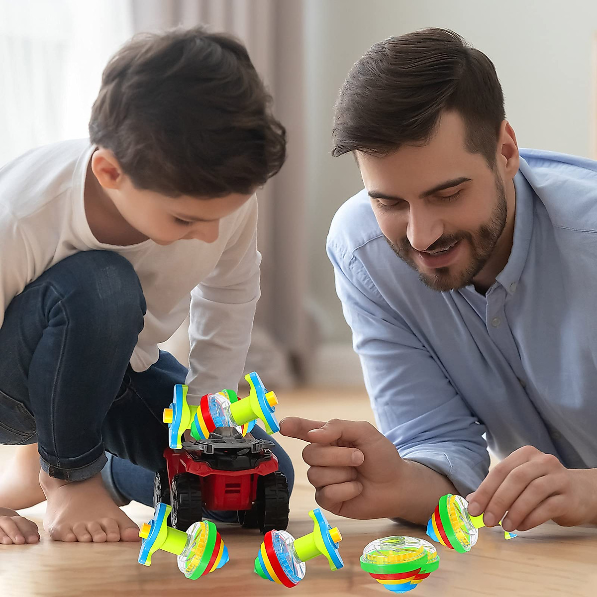 16 Pieces Light up Spinning Tops for Kids, LED Light up Flashing UFO Spinning Tops Gyroscope Novelty Bulk Stocking Stuffers for Birthday Party Favors Games Presents