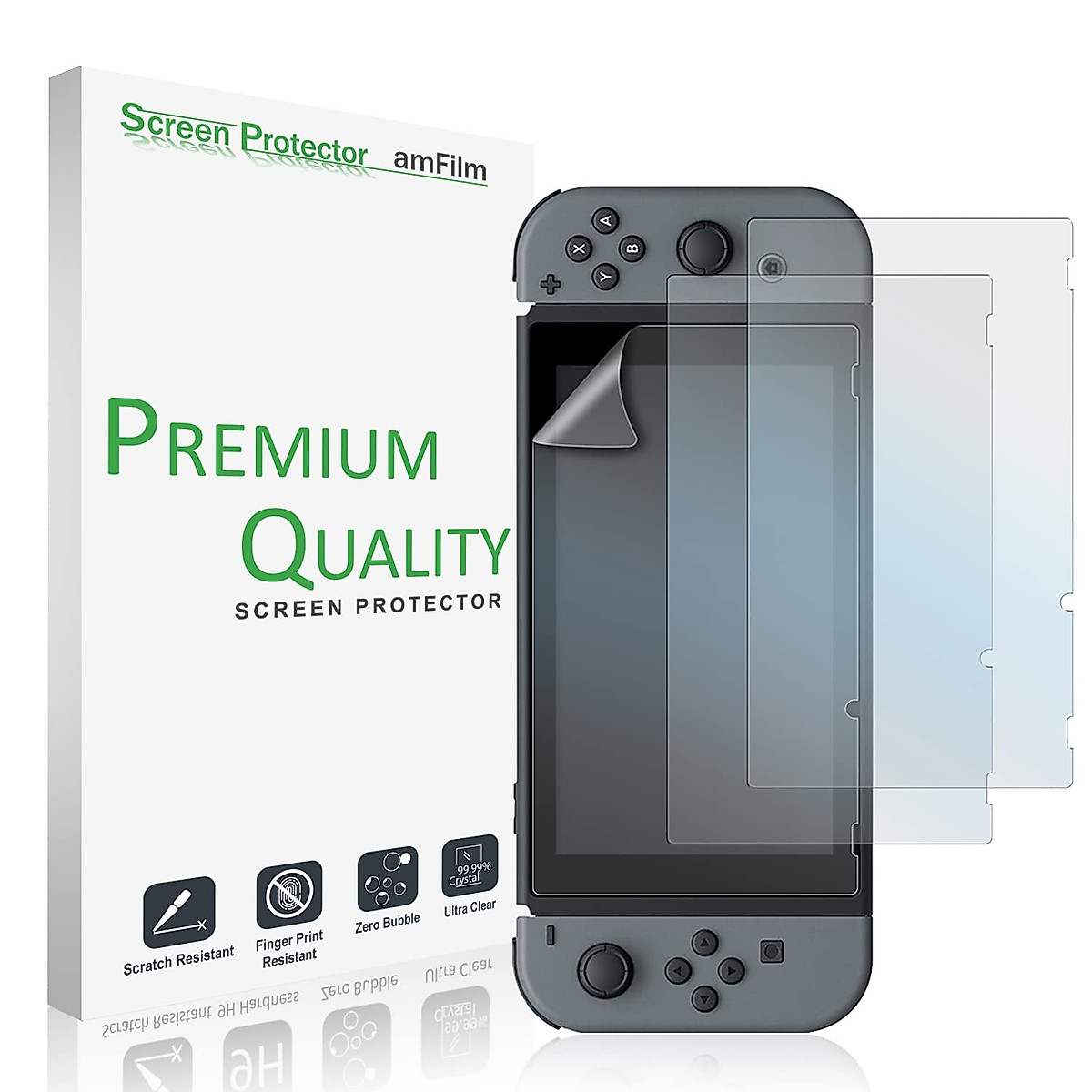 amFilm Anti-Glare Matte Screen Protector for Nintendo Switch, Nintendo Switch Matte Screen Protector for Nintendo Switch 2017 (3-Pack)