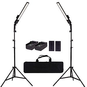 GSKAIWEN LED Video Light Battery Powered Photography Light Portable Handheld Wand,Dimmable 2800-5500K Photo Studio Light Kit with NP-970 Li-ion Battery and Stand for Portrait, YouTube,Outdoor Video