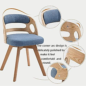 CZDYUF Dining Chairs Living Room Chair Mid Century Accent Chairs Leather Solid Wood Legs Leisure Chairs for Kitchen Home Furniture (Color : Black)