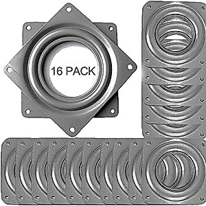 16 PCS 3 Inch Lazy Susan Turntable Bearings, Zinc-Plated Silver Small Lazy Susan Swivel Plate, Rotating Bearing Plate with 150 Pounds Capacity 5/16 Inch Thick