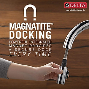 Delta Faucet Trinsic Bar Faucet Brushed Nickel, Bar Sink Faucet Single Hole, Wet Bar Faucets with Pull Down Sprayer, Prep Sink Faucet, Faucet for Bar Sink, Arctic Stainless 9959-AR-DST