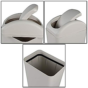 Obstnny Slim Plastic Trash Can for Narrow Spaces at Home or Office, 14L Capacity