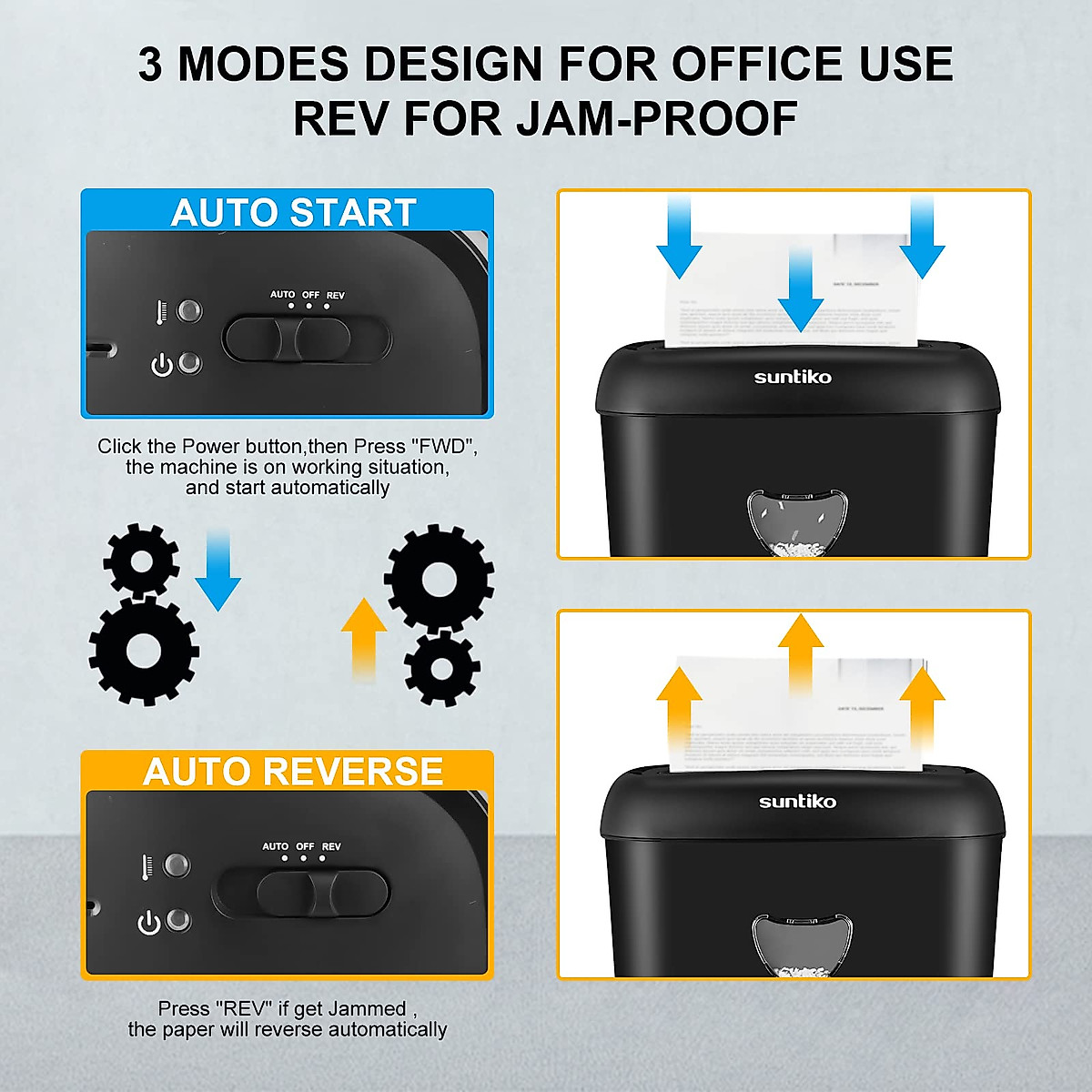 Paper Shredder, 14-Sheet Cross Cut with 6.6-Gallon Basket, P-4 Security Level, 3-Mode Design Shred Card/CD/Staple/Clip, Heavy Duty with Jam Proof System, Woolsche Paper Shredder for Office (ETL)