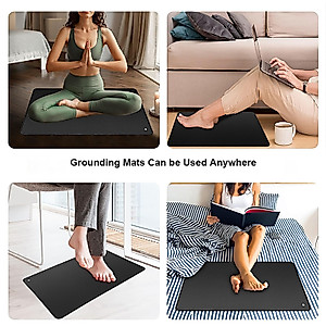 BSKJMMP Grounding Pads for Feet 24'' x 35" Grounding Mat Earth Connected Therapy Mat for Working Relaxing Earth Grounding Sheet for Bed Desk