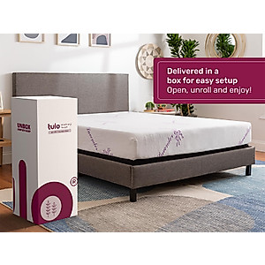 Tulo by Mattress Firm | 8 INCH Memory Foam Lavender Mattress | Medium Comfort | Pain-REDUCING Pressure Relief | King Size