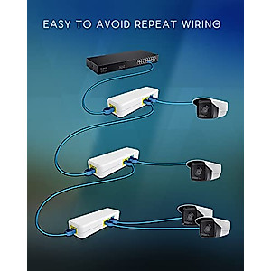 Cqenpr PoE Extend Switch, IEEE802.3af/at/bt, PoE++ BT Port 60W Output, Cascade 3-4 Times, Distance Extend 130M，No Power Required, Plug&Play. (Indoor poe Extender)