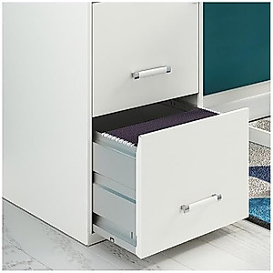 Hirsh Space Solutions 18" Deep Modern Mobile Metal Organizer File Cabinet with Cam Lock & Casters, 3-Drawer, Letter-Size, for Small Home/Home Office in Midnight Purple
