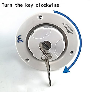 kuayi RV Fresh Water Locking Cap Spring and Seal Ring Design with Inlet Gravity Fresh Water Filling Hatch for Camping Trailer Gravity RV (White)