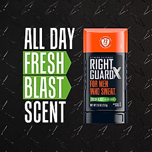 Right Guard Xtreme Defense Antiperspirant Deodorant Invisible Solid Stick, Fresh Blast, 2.6 Ounce , 4 Count (Pack of 1)