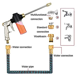 SLATIOM Expandable Magic Hose Pipe High-Pressure Car Washer Foam Pot Tool Flexible Garden Watering Noozle Home Adjustable (Color : 25FT)