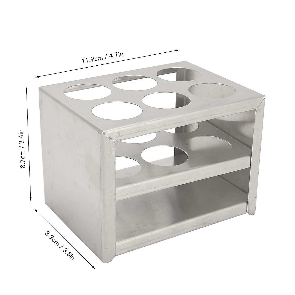Fockety 6 Holes Test Tube Rack, 3 Tiers Stainless Steel Test Tube Holder for 50ml Test Tubes, Sturdy Structure Lab Test Tube Rack, 30mm/1.18in in Diameter, Centrifuge Tube for Laboratory